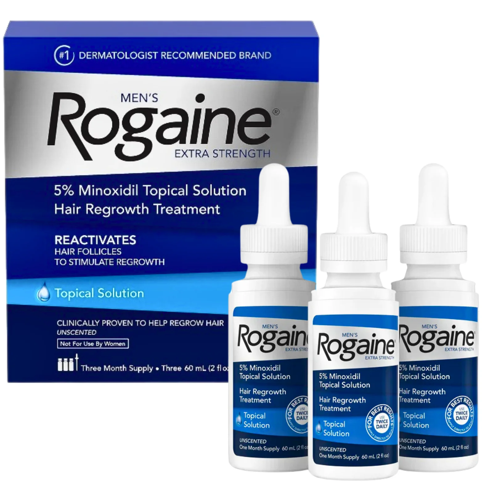 Rogaine Men’s 5% Minoxidil Hair Regrowth Topical Solution – Online ...